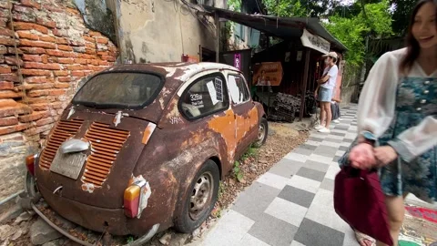 Talad Noi iconic antique car, Bangkok, T... | Stock Video | Pond5