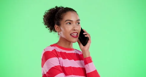Talking, green screen and phone call for... | Stock Video | Pond5
