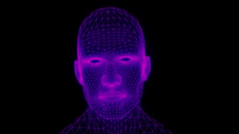 Talking mesh head. Grid head conversatio... | Stock Video | Pond5