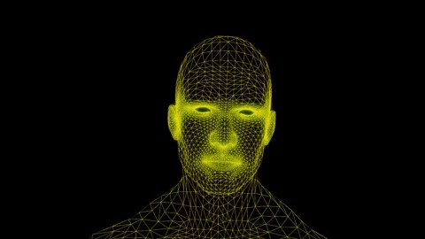 Talking mesh head. Grid head conversatio... | Stock Video | Pond5