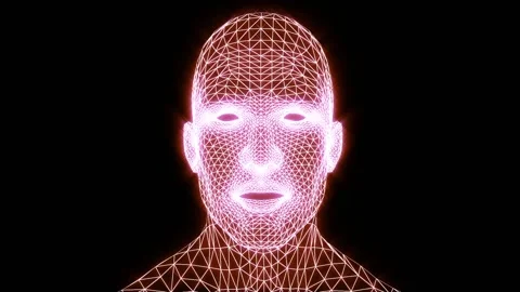 Talking mesh head. Speaking head with gr... | Stock Video | Pond5