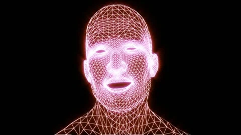Talking mesh head. Speaking head with gr... | Stock Video | Pond5