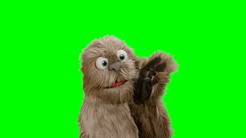 talking monster puppet on green screen | Stock Video | Pond5