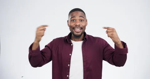 Talking, pointing and face of a black ma... | Stock Video | Pond5