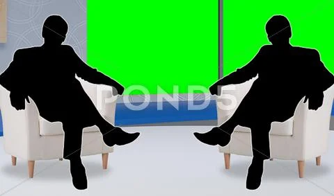 PSD Template: Talkshow 017 TV Studio Set - Virtual Green Screen ...