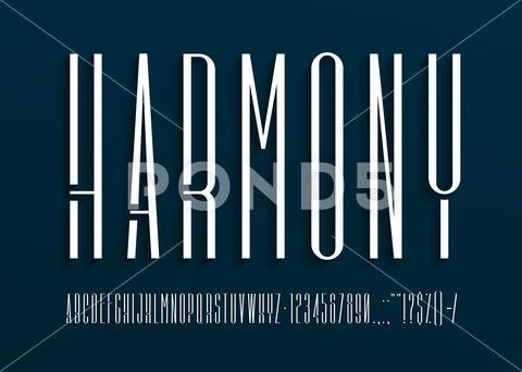 Tall font, long type english alphabet typeface: Royalty Free #261673782