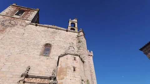 Tall medieval buildings built of stone i... | Stock Video | Pond5