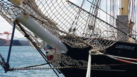 Tall ship replica Leeuwin II moored at V... | Stock Video | Pond5