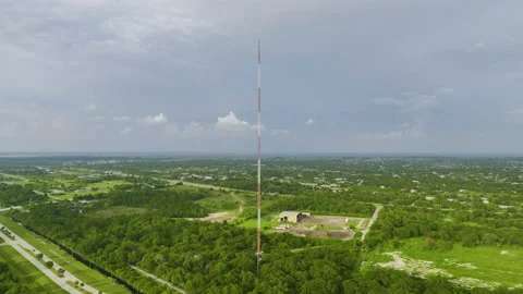 Tall telecommunication radio cell tower ... | Stock Video | Pond5