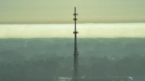 Tall telecommunication radio cell tower ... | Stock Video | Pond5