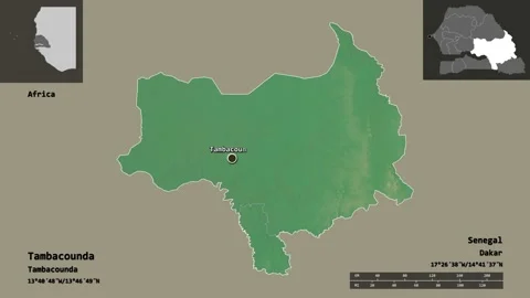 Tambacounda location. Senegal. Relief ma... | Stock Video | Pond5