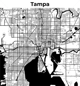 Tampa City Map, Cartography Map, Street Layout Map: Royalty Free #267024506