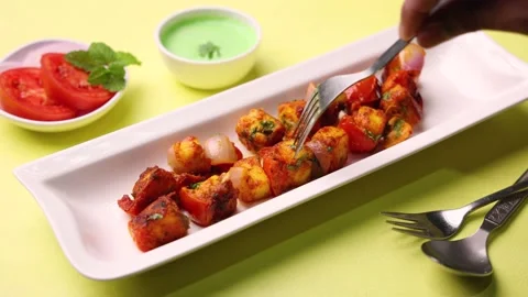 Paneer Tikka Stock Footage ~ Royalty Free Stock Videos | Pond5