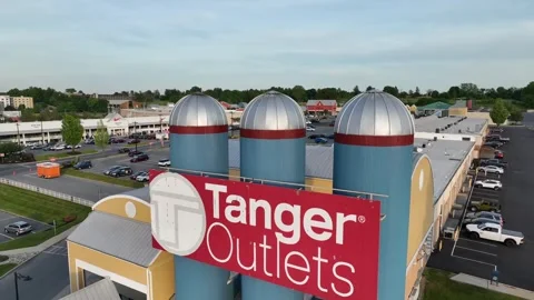 Tanger Outlets logo and sign on silos. S... | Stock Video | Pond5