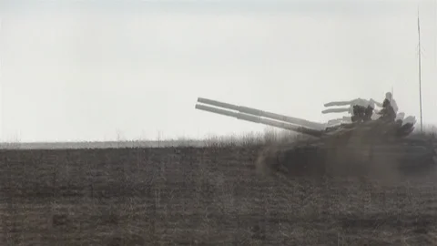 Tank exercises at the training ground. S... | Stock Video | Pond5