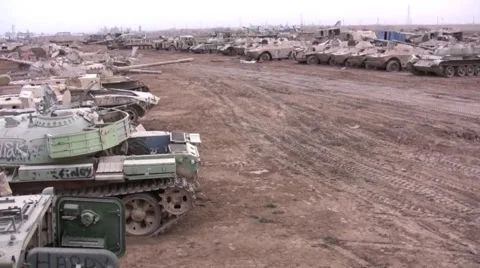 Tank Graveyard Iraq 1 | Stock Video | Pond5