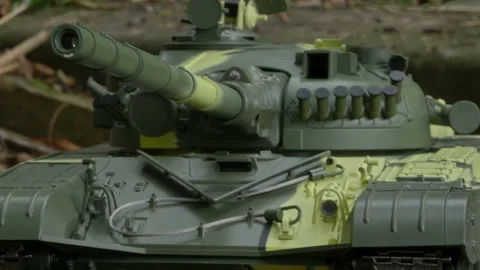 tank turret with a cannon, front view | Stock Video | Pond5