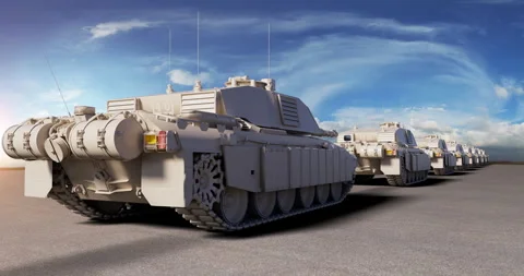Tanks Clearing the Path Ahead. Tanks Slo... | Stock Video | Pond5
