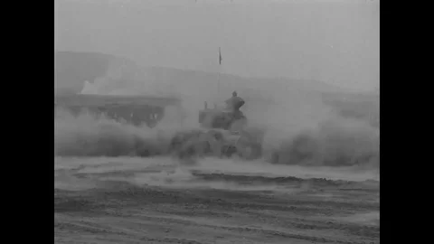 Tanks in line fire big guns in the open ... | Stock Video | Pond5