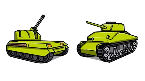 Tanks Sketch in 2d animation | Stock Video | Pond5
