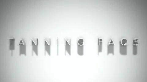 tanning faqs 3D title animation white te... | Stock Video | Pond5