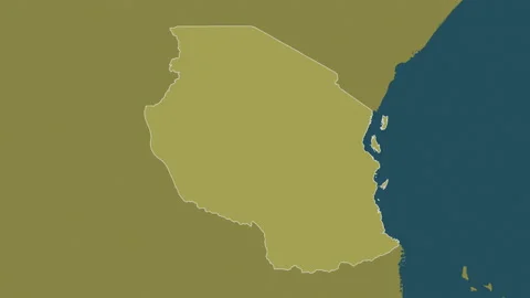 Tanzania map - zoom. Regions. Pattern. | Stock Video | Pond5