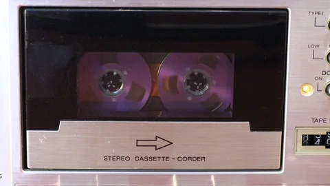 Tape counter with cassette tape in stere... | Stock Video | Pond5