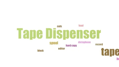 Tape Dispenser Word Cloud Animated On Wh... | Stock Video | Pond5