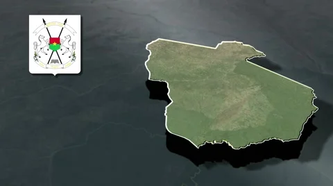 Tapoa with Coat of arms animation map | Stock Video | Pond5