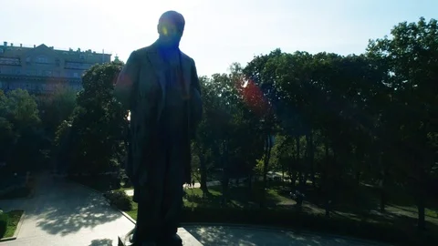 Taras Shevchenko's monument front view | Stock Video | Pond5