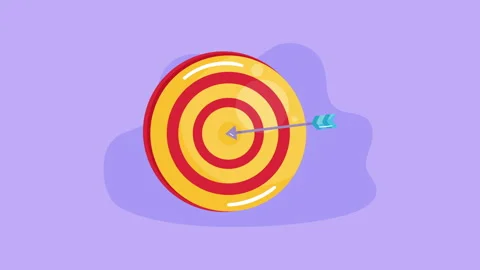 target and arrow success animation | Stock Video | Pond5