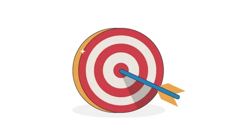 target and arrow success animation | Stock Video | Pond5