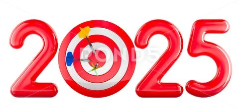 Target and mission in 2025, concept. 3D rendering Illustration #286741784