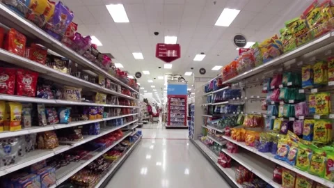 Target retail store interior candy secti... | Stock Video | Pond5