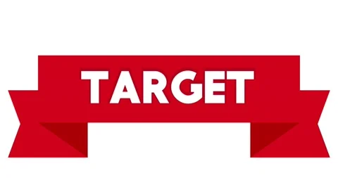 Target word on red banner ribbon | Stock Video | Pond5