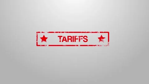 TARIFF STAMP Animation / Red Rubber Ink ... | Stock Video | Pond5