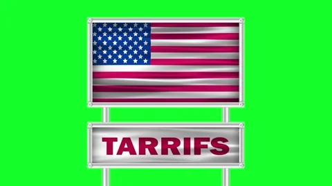 tariffs word sign board on green screen ... | Stock Video | Pond5
