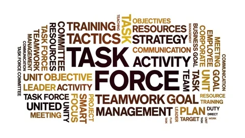 Task Force animated word cloud,tag anima... | Stock Video | Pond5