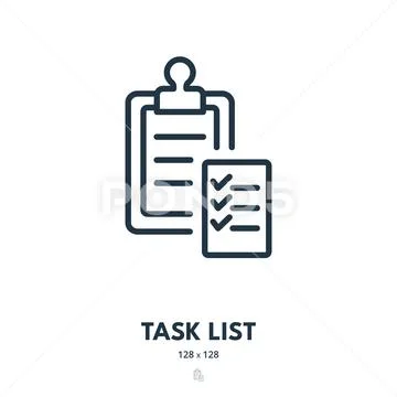 Task List Icon. Checklist, To Do List, Check Mark. Editable Stroke ...