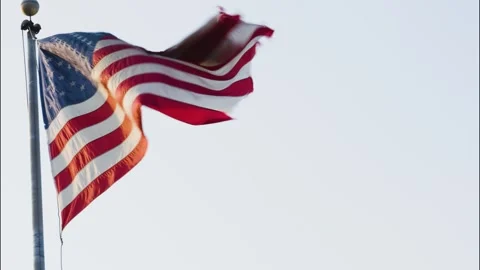 Tattered and frayed American flag on fla... | Stock Video | Pond5