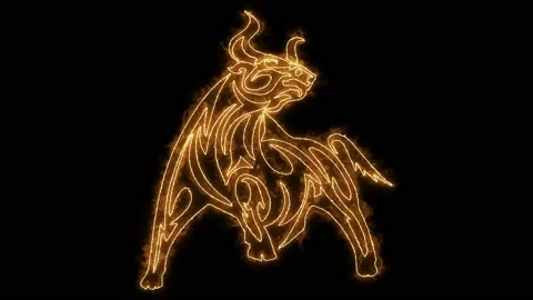 Taurus zodiac symbol on fire animation o... | Stock Video | Pond5