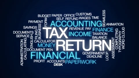 Tax return animated word cloud. Kinetic ... | Stock Video | Pond5
