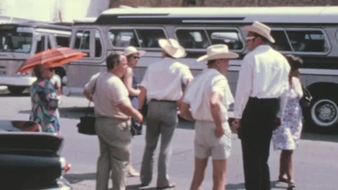 Taxco, Mexico - 1973: People walk throug... | Stock Video | Pond5