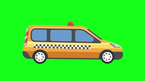 Taxi car running on green screen backgro... | Stock Video | Pond5