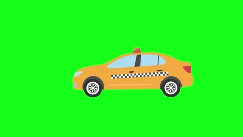 Taxi car running on green screen backgro... | Stock Video | Pond5