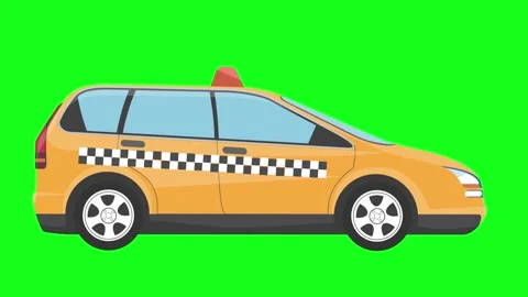 Taxi car running on green screen backgro... | Stock Video | Pond5