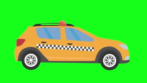 Taxi car running on green screen backgro... | Stock Video | Pond5