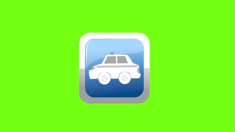Taxi icon green screen animation video, ... | Stock Video | Pond5
