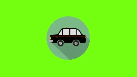 Taxi icon green screen animation video, ... | Stock Video | Pond5