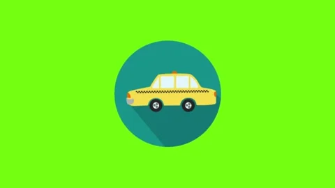 Taxi icon green screen animation video, ... | Stock Video | Pond5